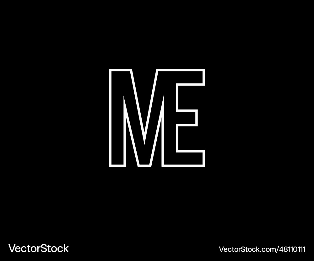 Initial me letter logo design template monogram Vector Image