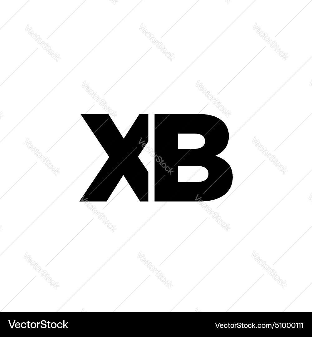 Letter x and b xb logo design template minimal Vector Image