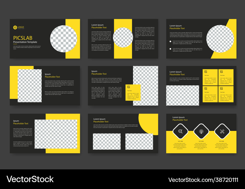 Photography powrpoint presentation template Vector Image