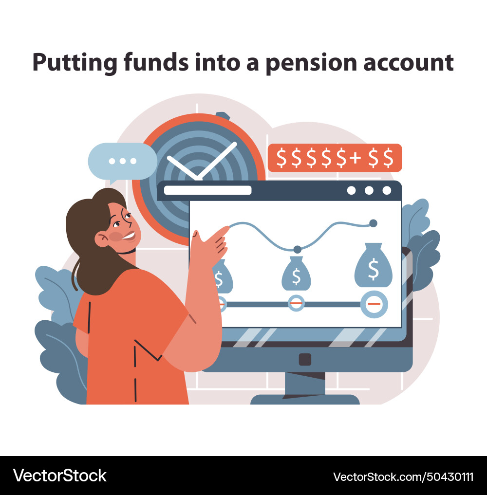 Retirement calculator concept Royalty Free Vector Image