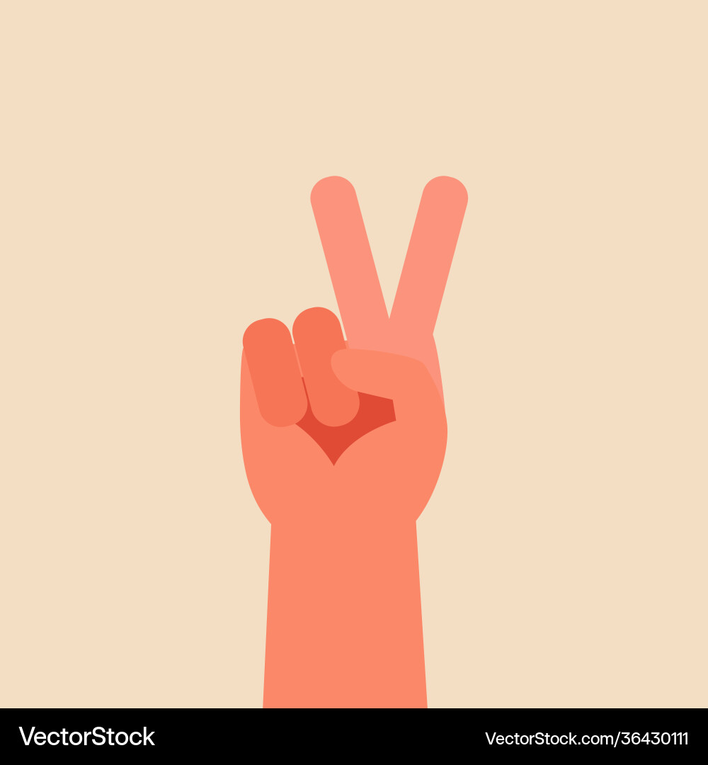 Victory hand sign Royalty Free Vector Image - VectorStock