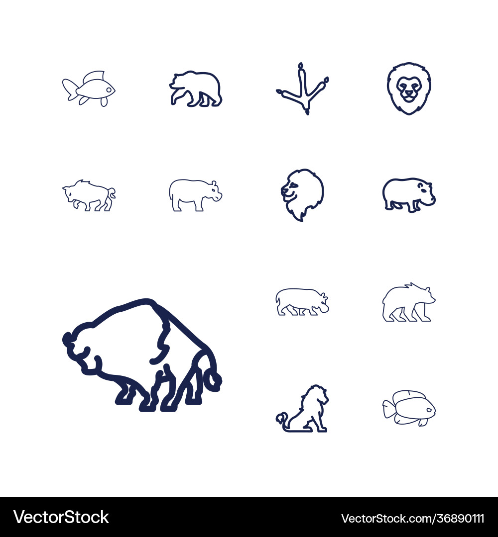 Wildlife Icons Lizenzfreies Vektorbild - VectorStock