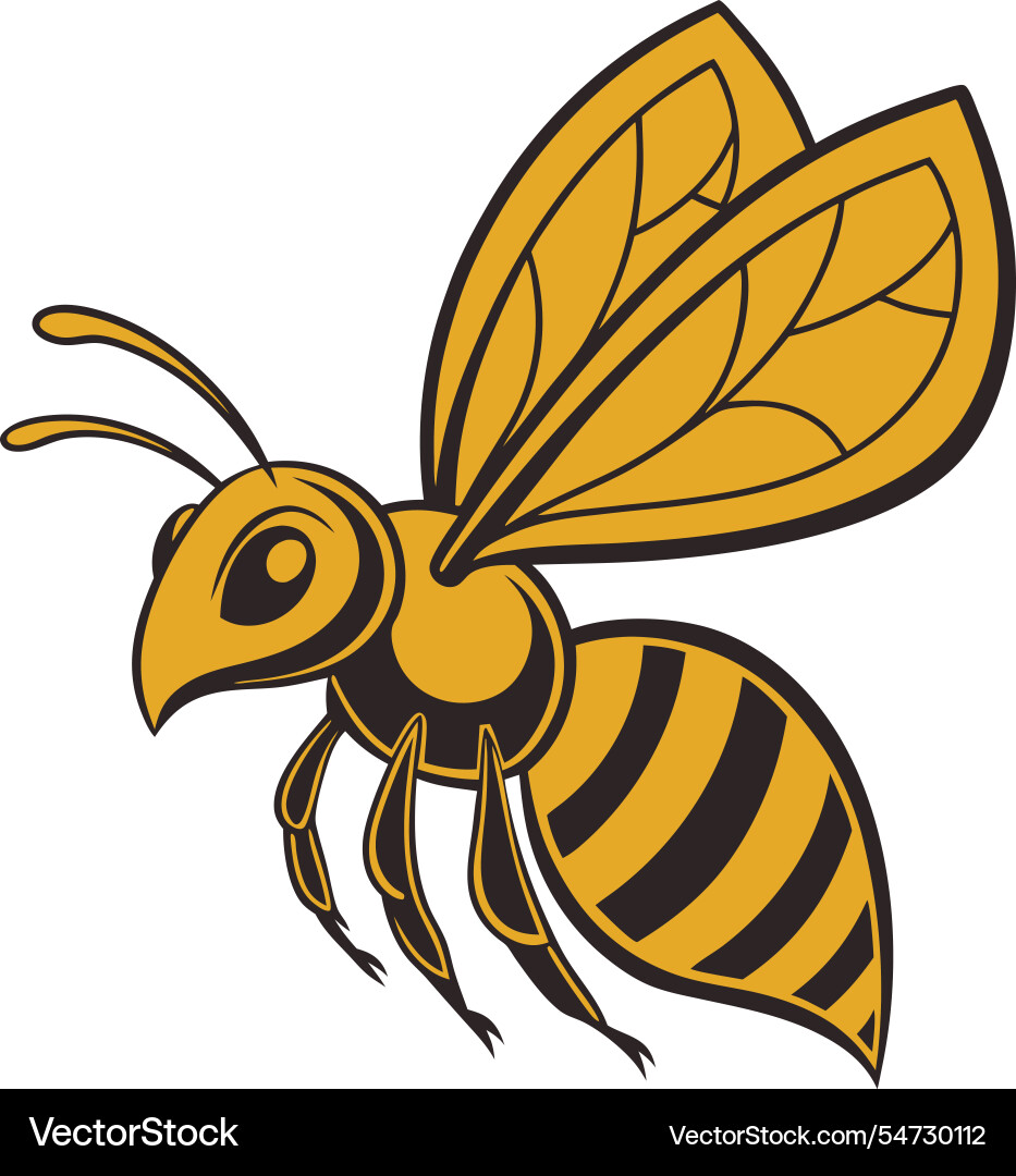 2d bee logo design Royalty Free Vector Image - VectorStock