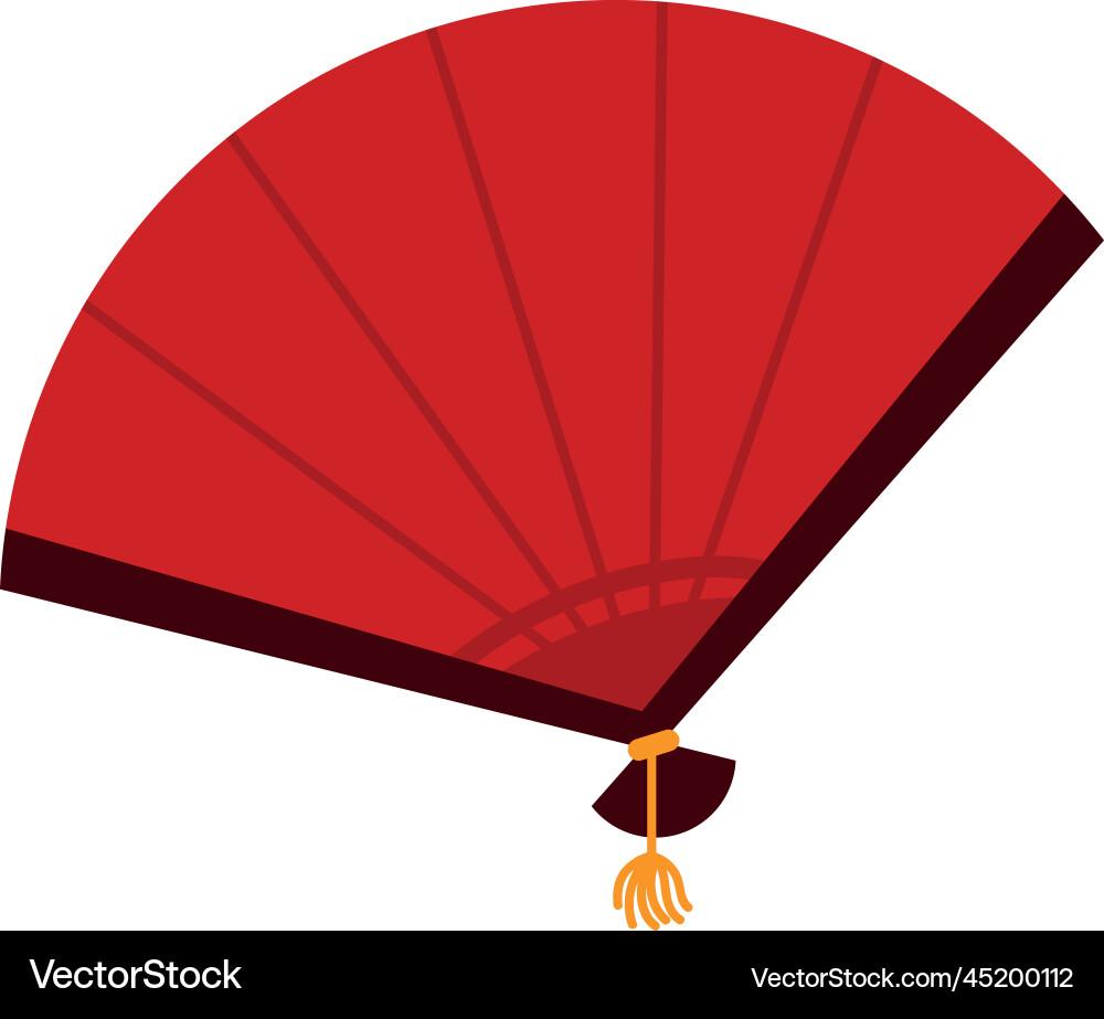 Chinese red hand fan Royalty Free Vector Image