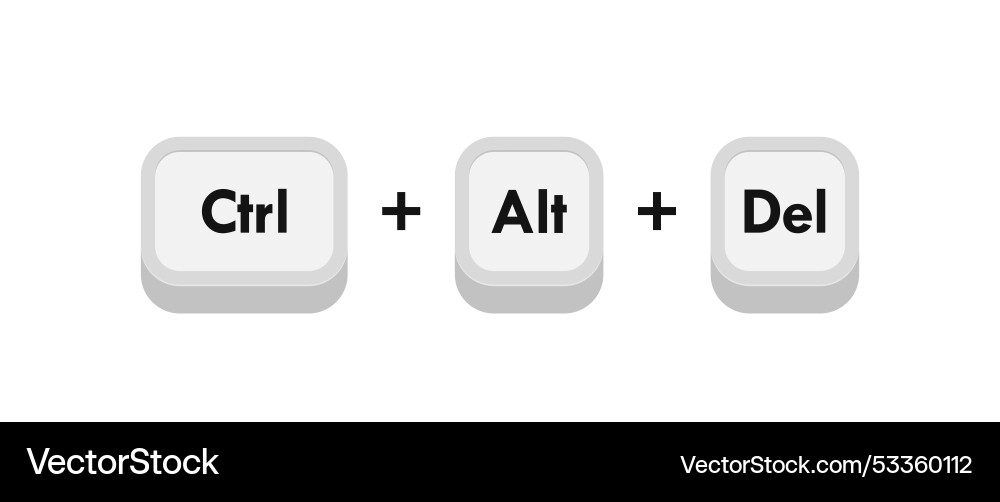 Ctrl alt del computer keyboard buttons Royalty Free Vector Ctrl alt del computer keyboard buttons Royalty Free Vector
