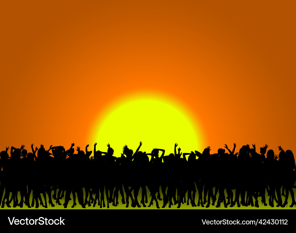 Dancing crowd Royalty Free Vector Image - VectorStock