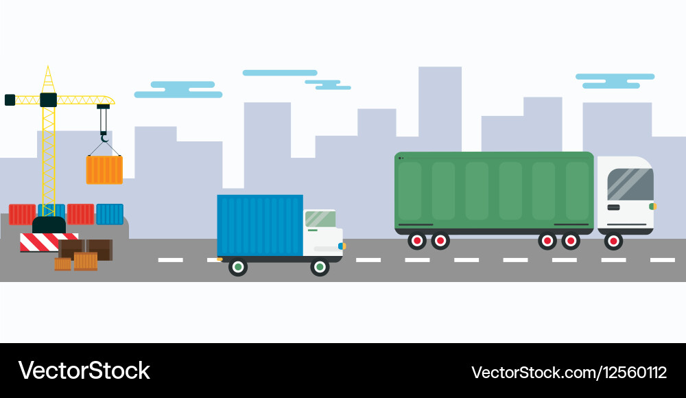 Delivery transport cargo truck Royalty Free Vector Image