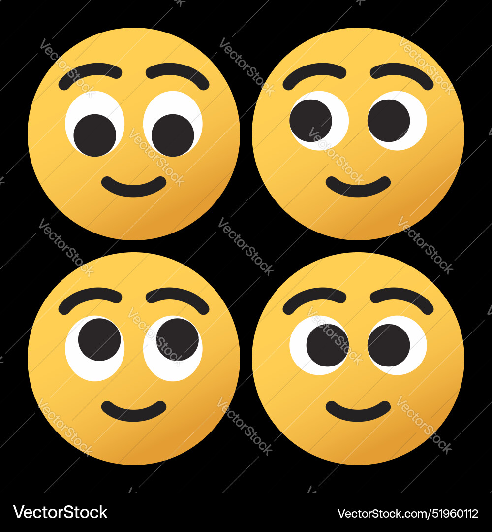 Emoticon icons yellow emoji Royalty Free Vector Image