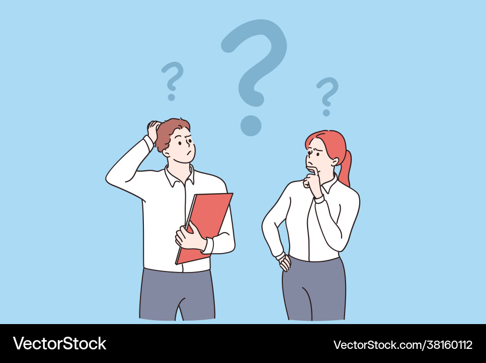 Feeling doubt question thinking concept Royalty Free Vector