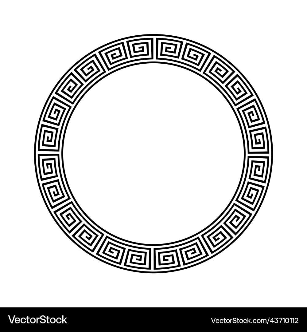 Greek circle pattern border round Royalty Free Vector Image