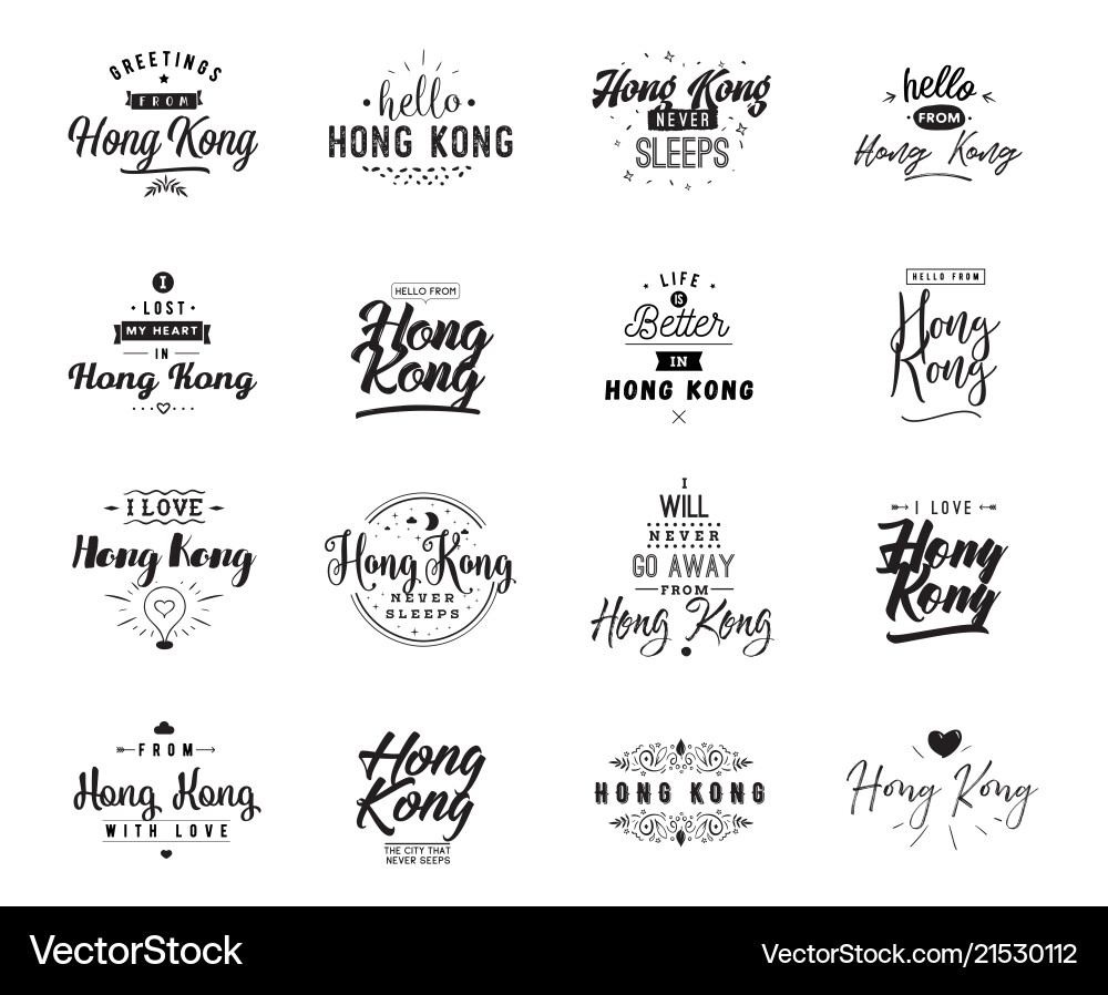 Greeting cards design isolated logos typography Vector Image