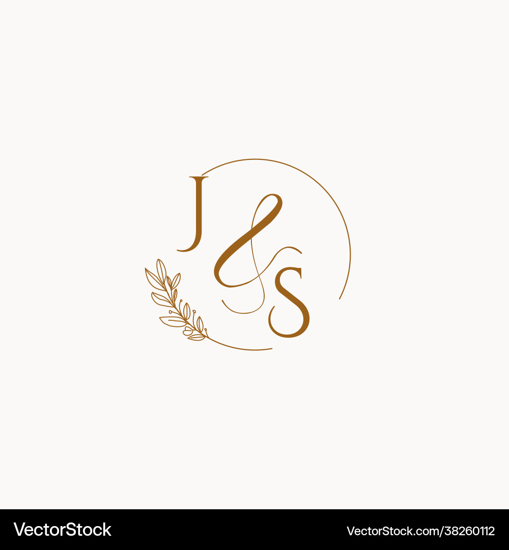 Js initial wedding monogram logo Royalty Free Vector Image