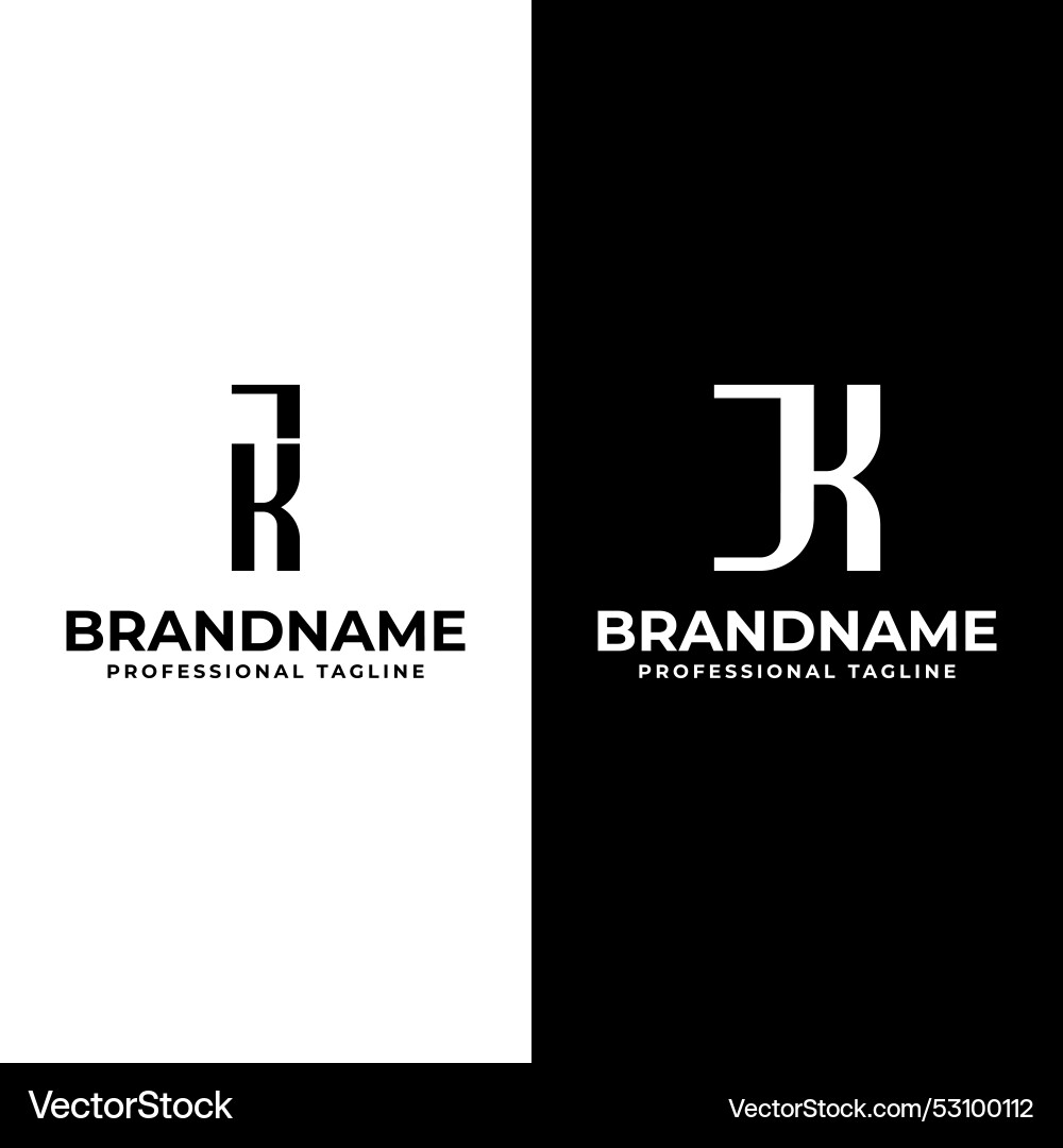 Letters kj and jk monogram logo suitable for any Vector Image
