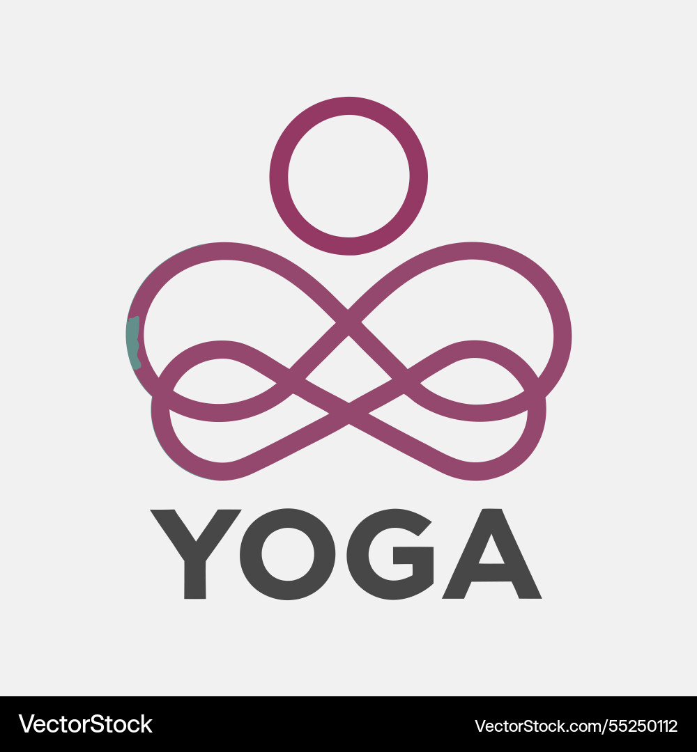 Modern yoga logo with infinity symbol Royalty Free Vector
