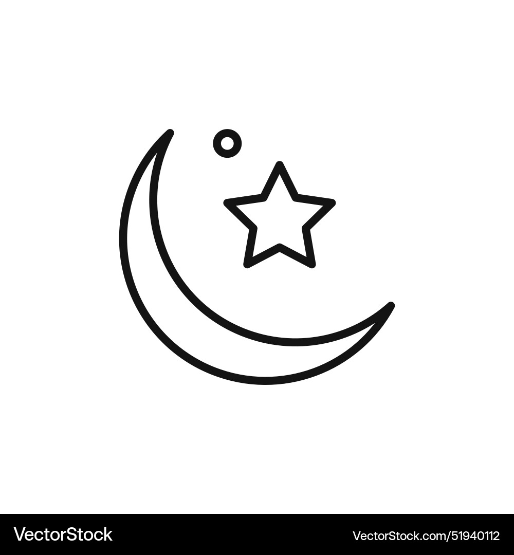 Moon outline icon logo sign outline Royalty Free Vector
