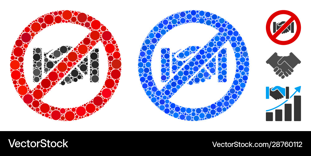 No handshake mosaic icon circles Royalty Free Vector Image