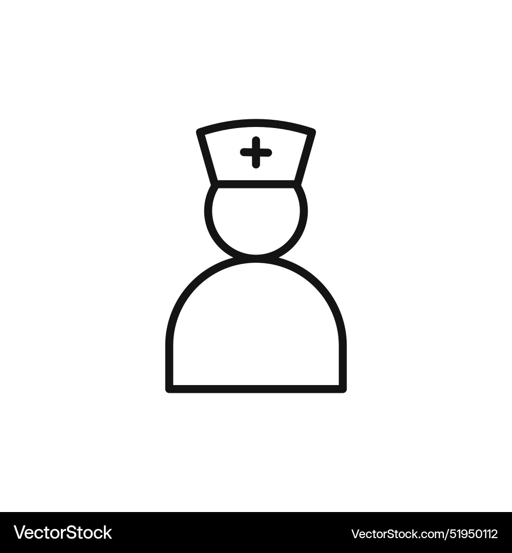 Nurse logo sign outline Royalty Free Vector Image