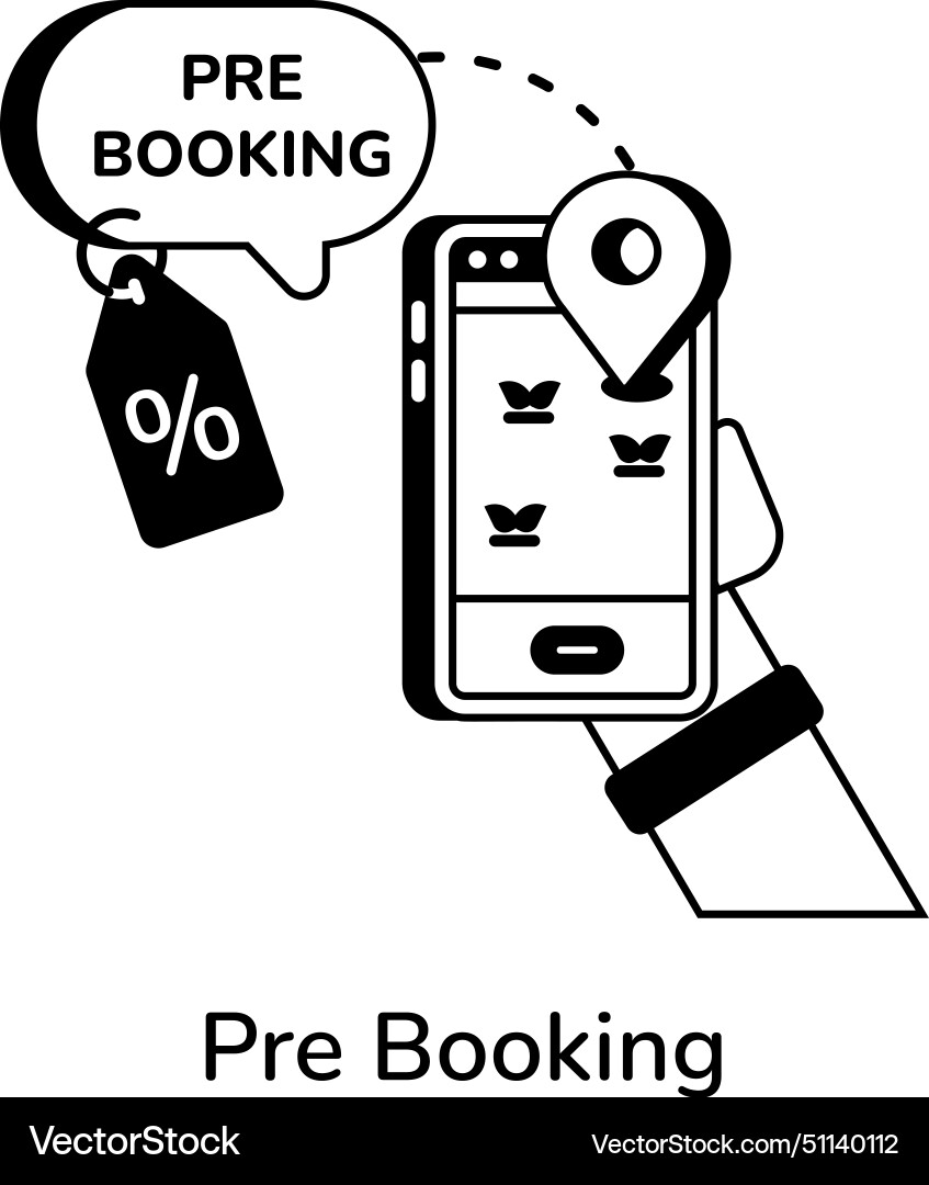 Pre booking Royalty Free Vector Image - VectorStock