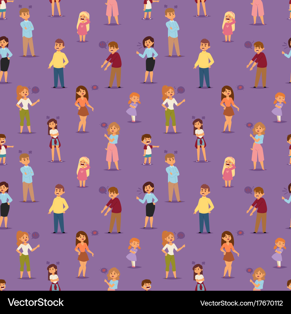 Quarrel with arguing people in different Vector Image