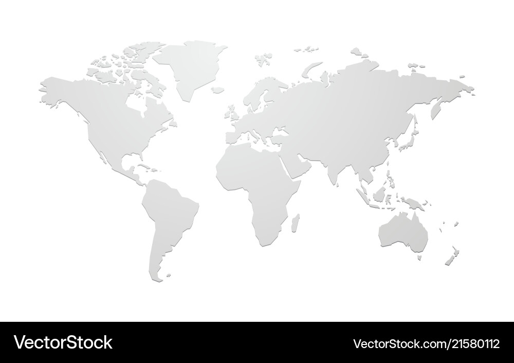 Simple blank world map Royalty Free Vector Image