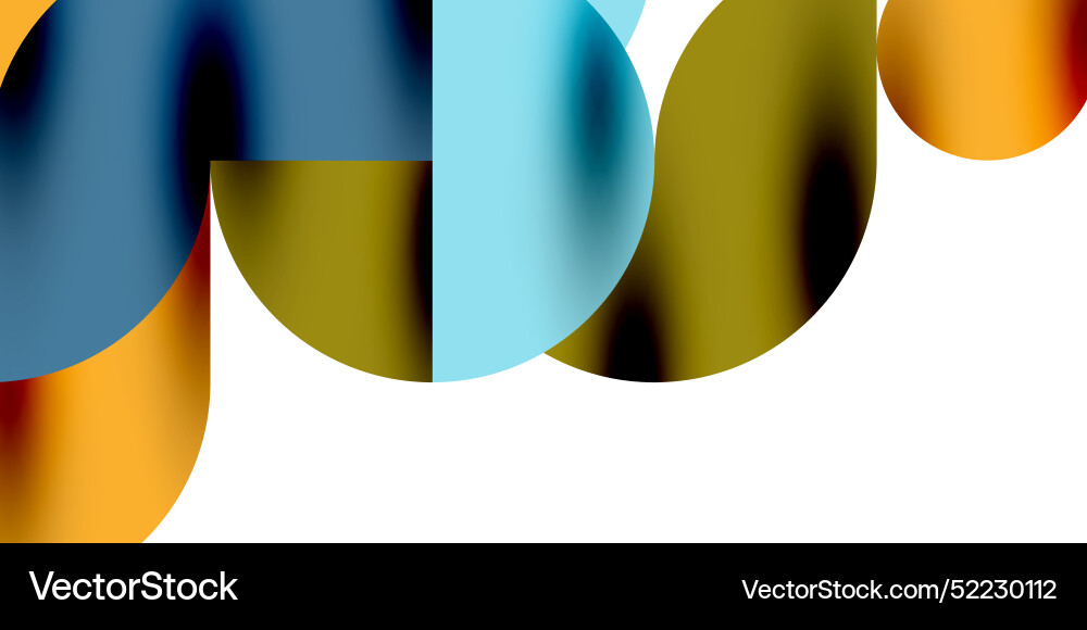 Tech minimal circular shapes geometric art Vector Image