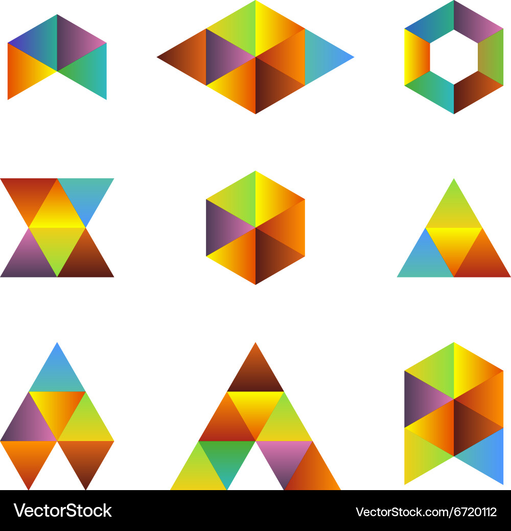 Triangle based logos Royalty Free Vector Image