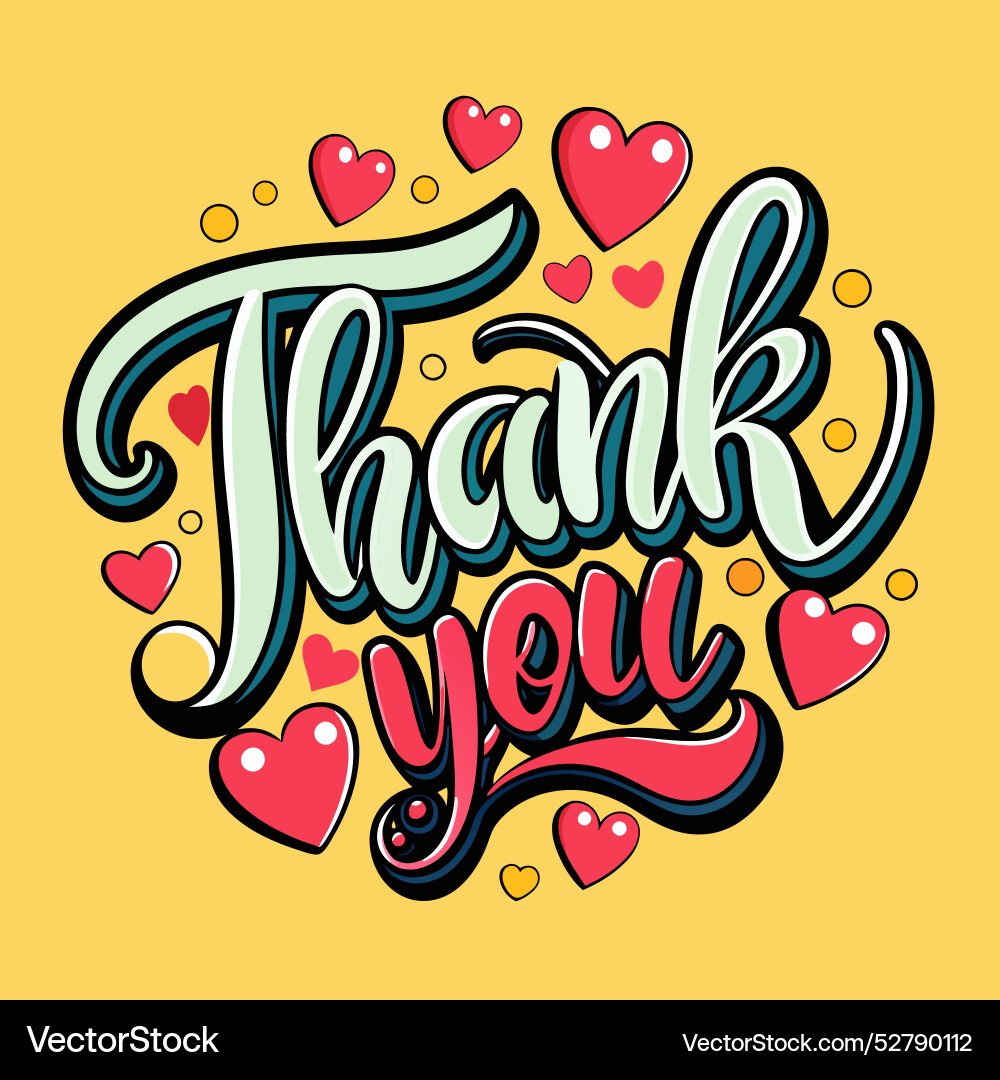 Typography t-shirt design editable thank you Vector Image