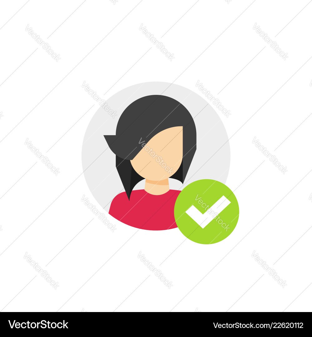 User Account Approval Icon Royalty Free Vector Image