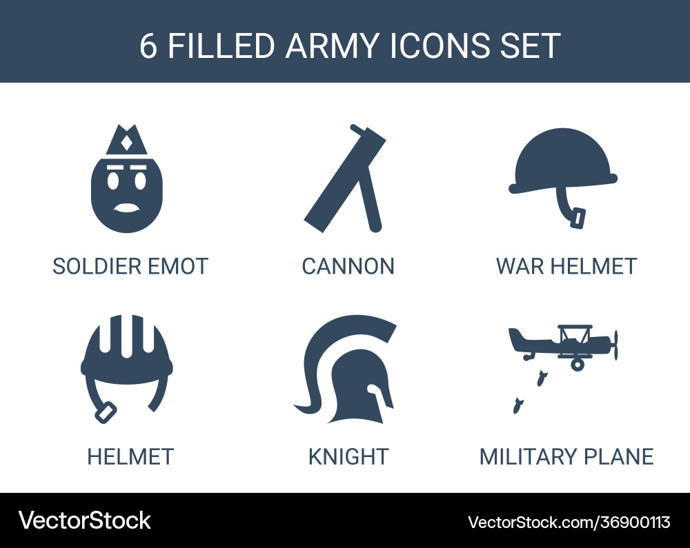 Army icons Royalty Free Vector Image - VectorStock