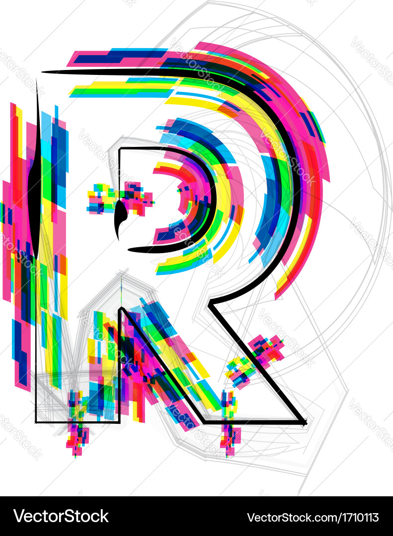 Colorful font letter r Royalty Free Vector Image