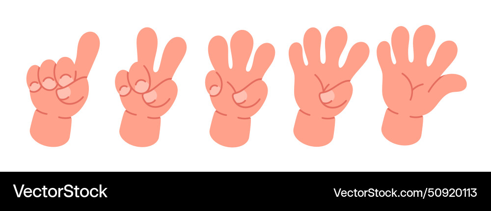 Counting comic hands cartoon Royalty Free Vector Image