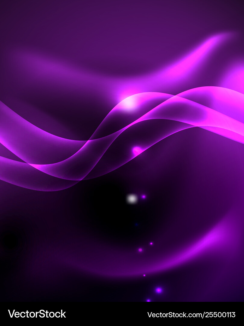Dark background with neon color waves Royalty Free Vector