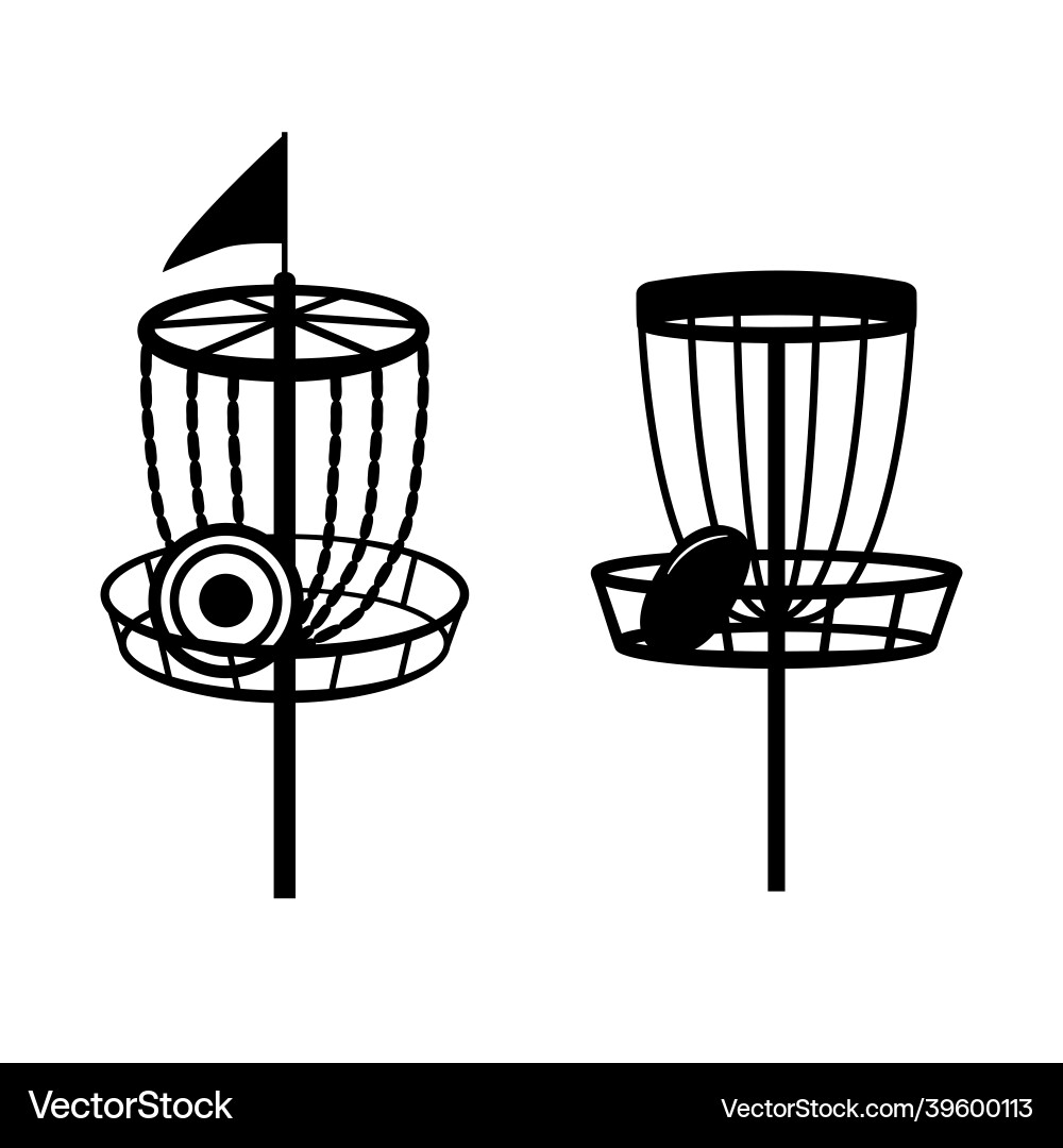 Disc golf basket icon with Royalty Free Vector Image