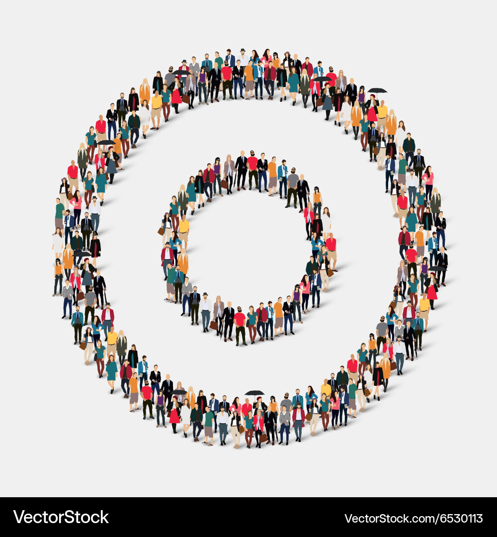 Group people shape circle Royalty Free Vector Image
