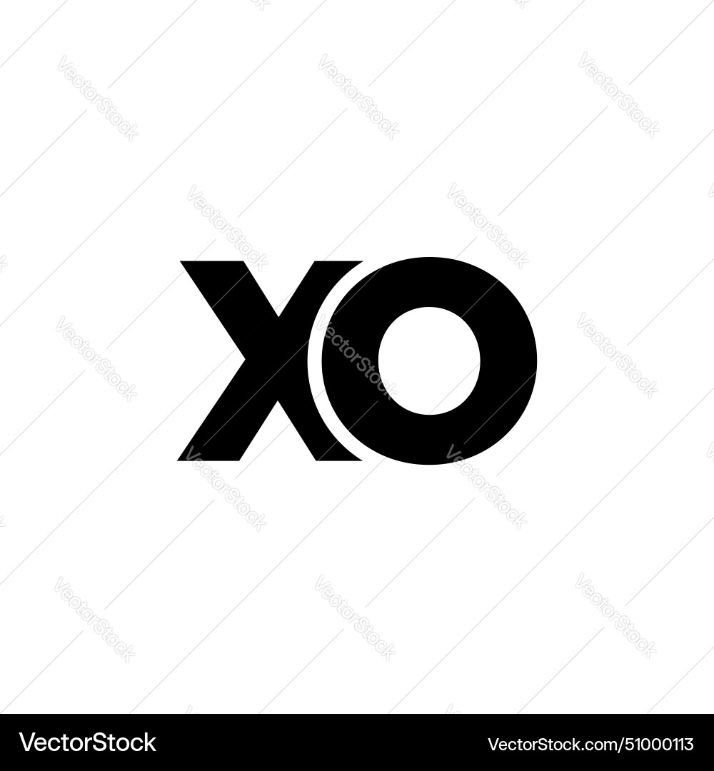 Letter x and o xo logo design template minimal Vector Image