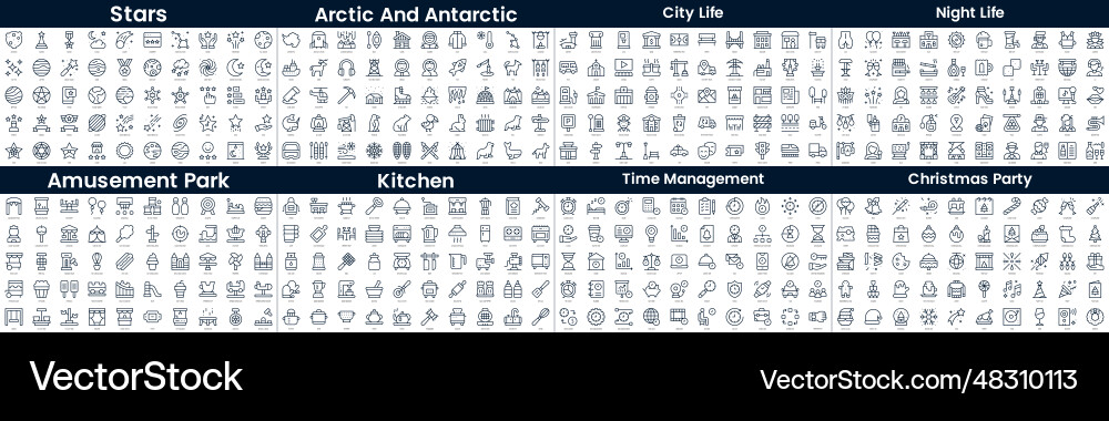 Linear style icons pack in this bundle include Vector Image