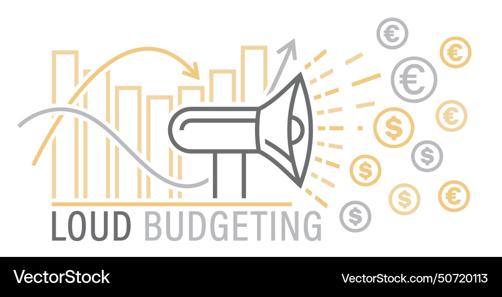 Loud budgeting outline banner poster alternative Vector Image