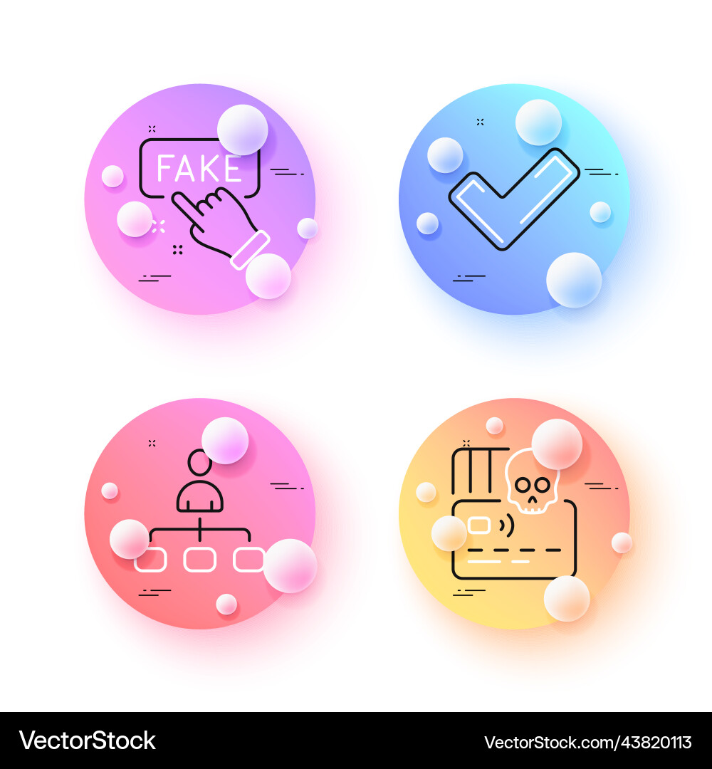 Management cyber attack and tick minimal line Vector Image