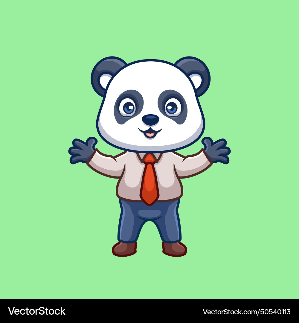 Manager panda cute cartoon Royalty Free Vector Image