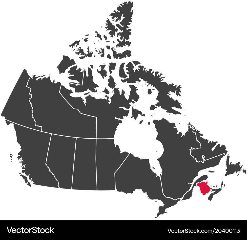 Map of canada - new brunswick Royalty Free Vector Image
