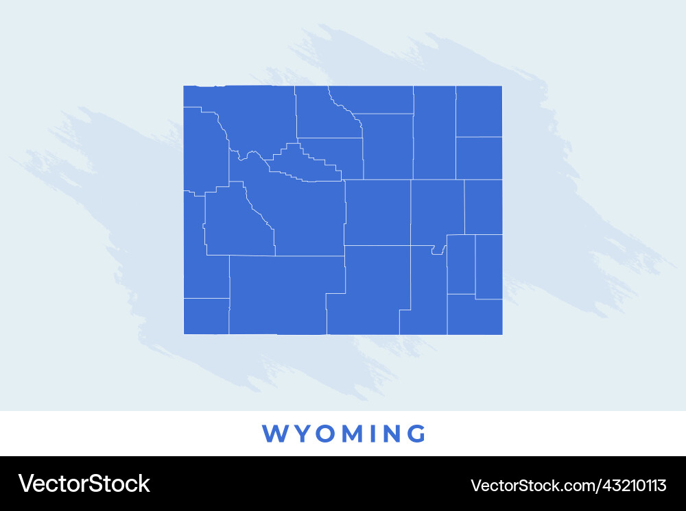National map of wyoming Royalty Free Vector Image
