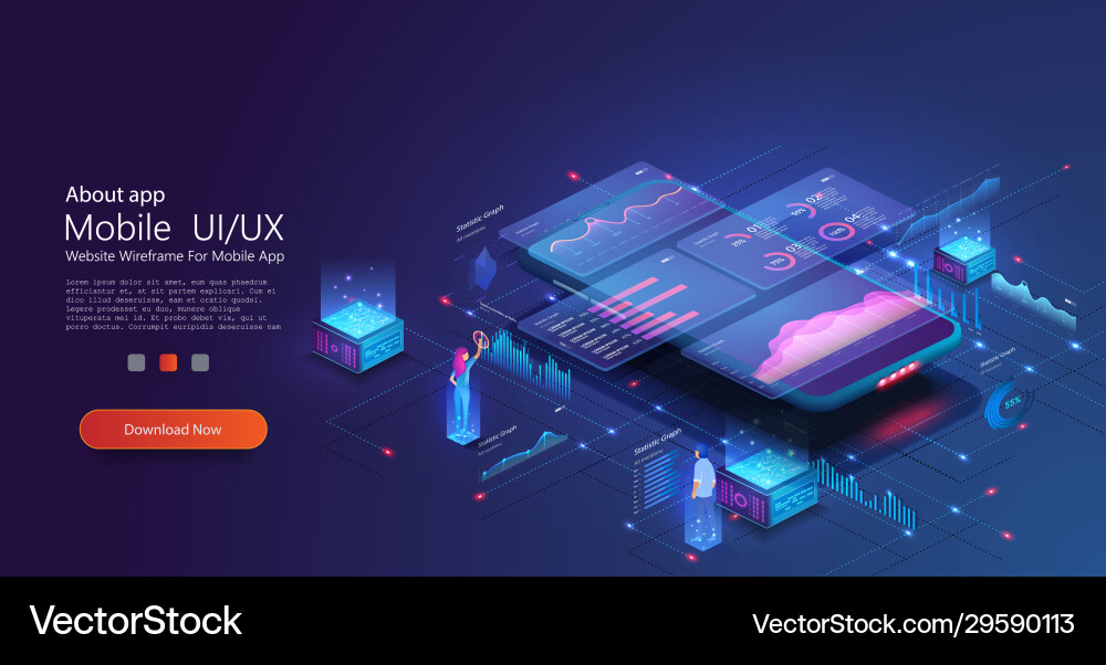 Online statistics and data analytics digital Vector Image