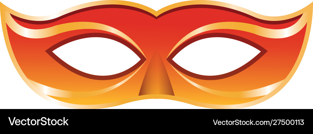 Orange carnival mask icon Royalty Free Vector Image