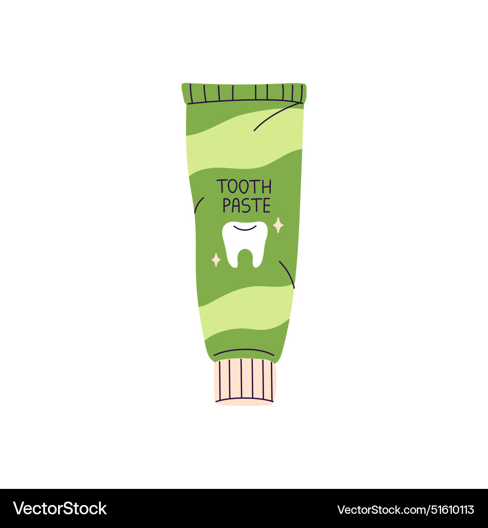 Toothpaste in closed green tube whitening tooth Vector Image