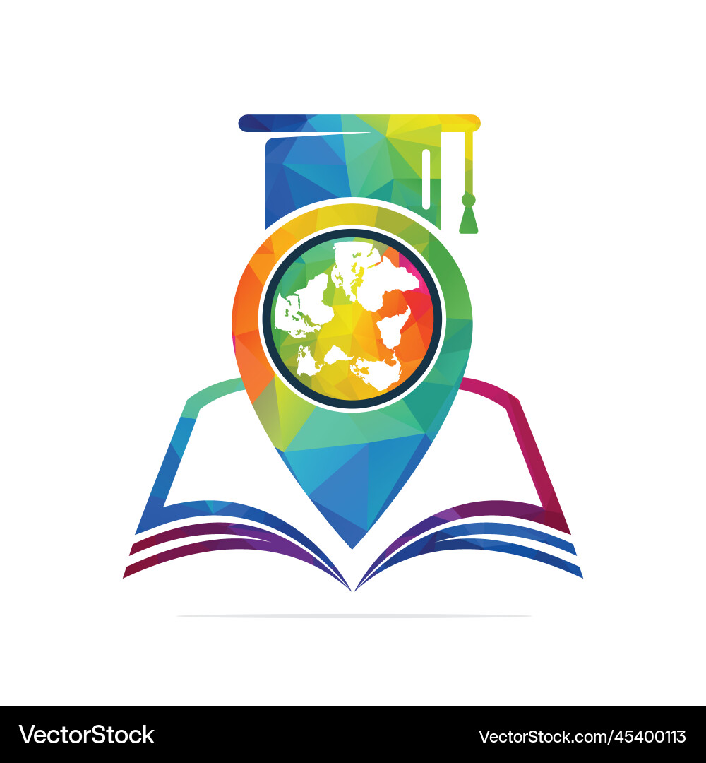 World education gps logo design Royalty Free Vector Image