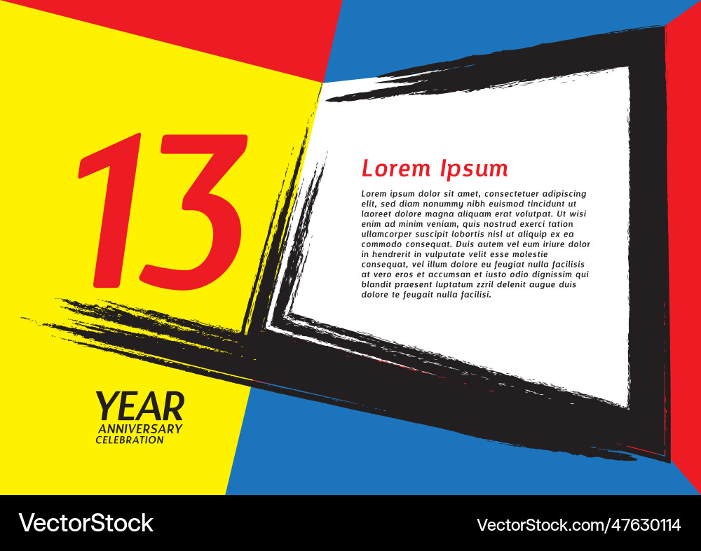 13 year anniversary celebration on modern Vector Image