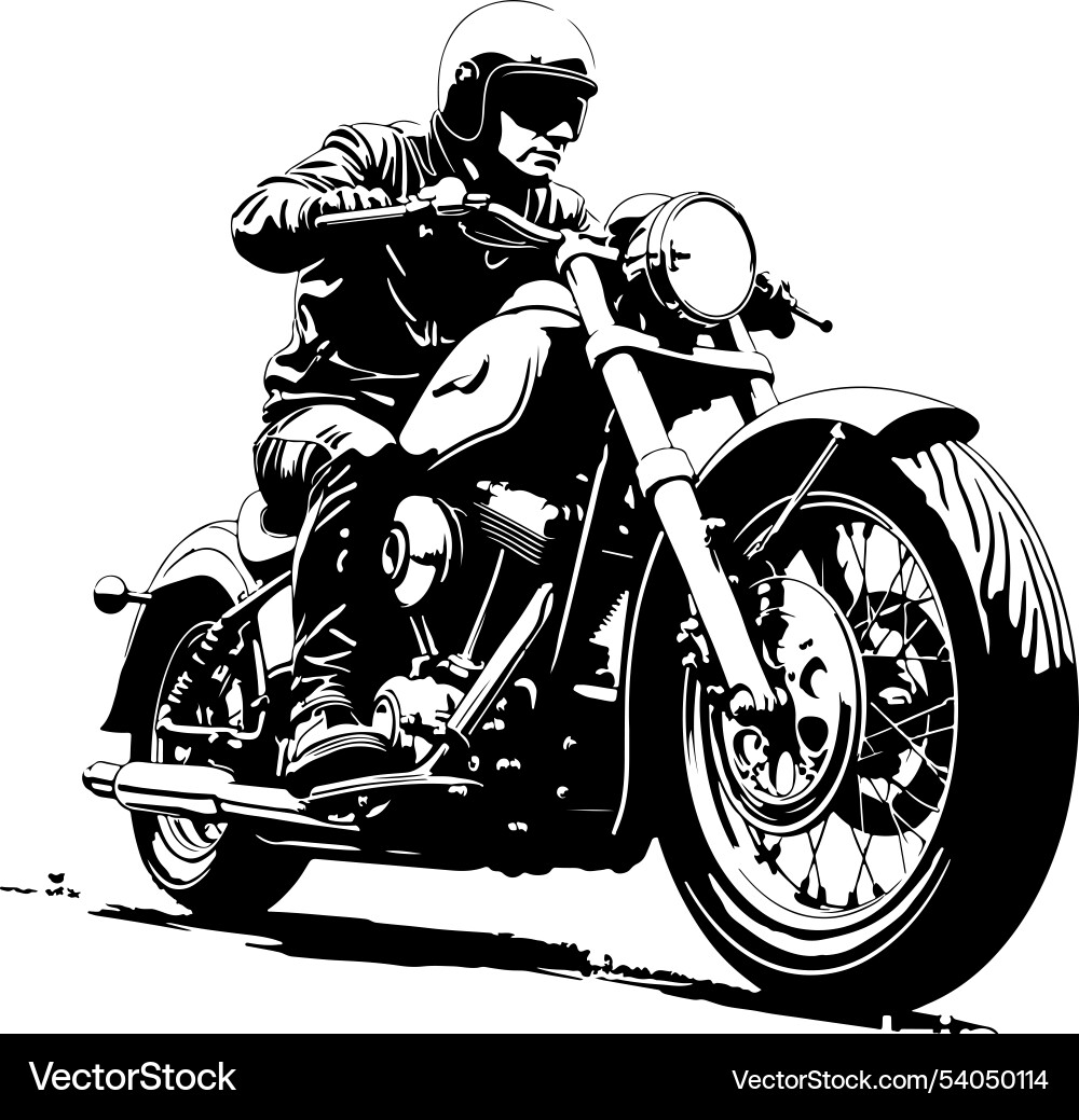A black and white of motorcycle Royalty Free Vector Image