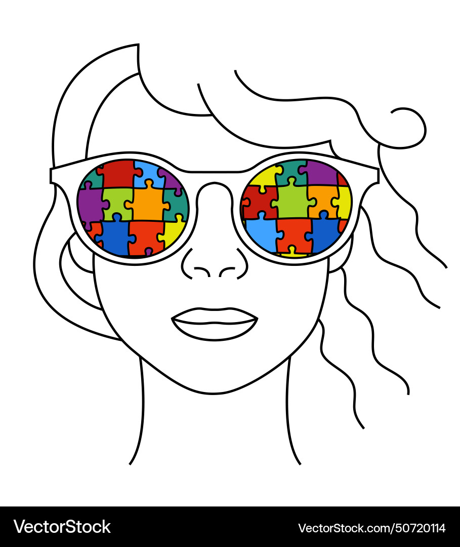 Autism logo in a bold whimsical style human mind Vector Image