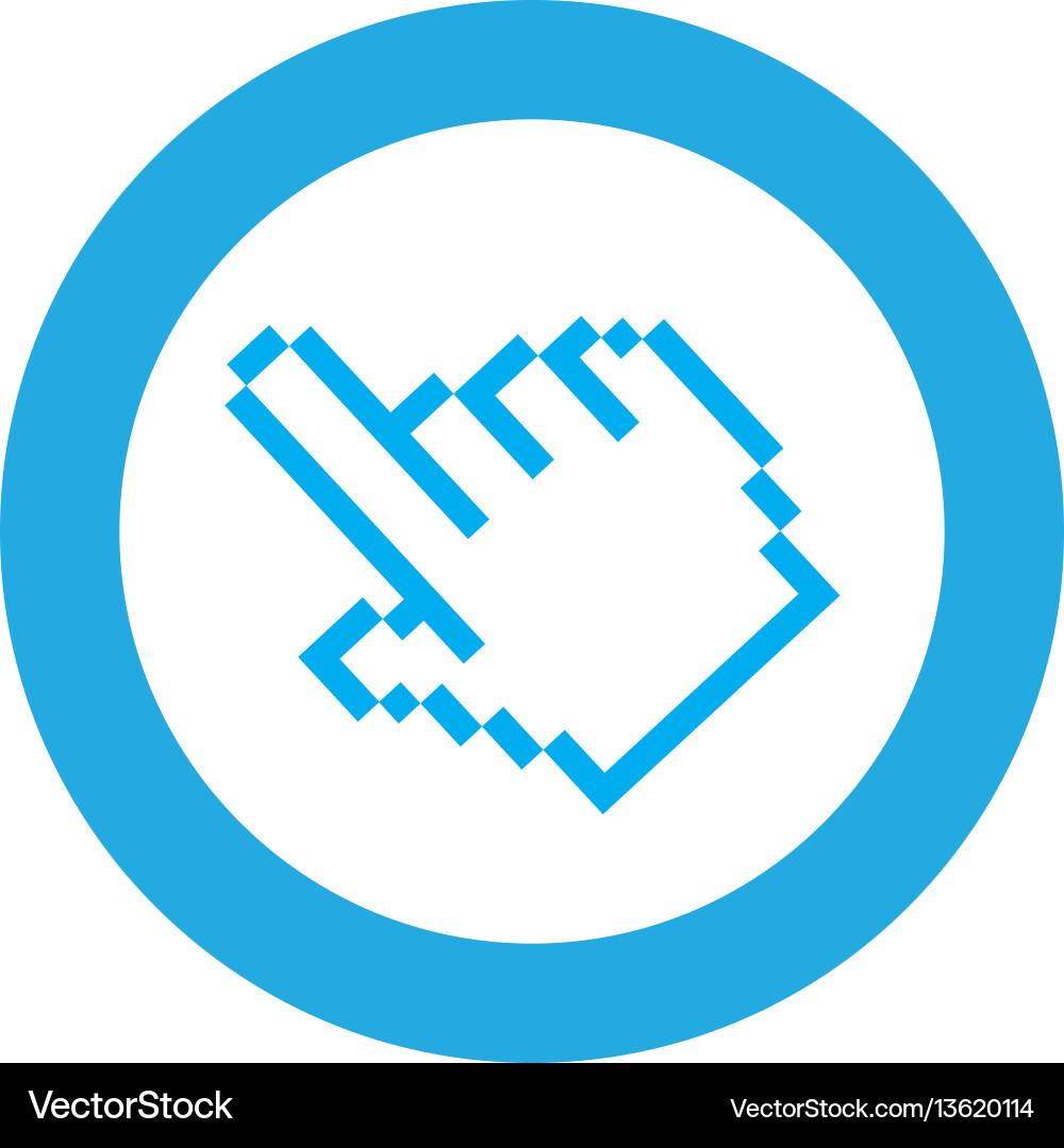 Blue symbol pixel hand cursor icon – Royalty-Free Vector | VectorStock