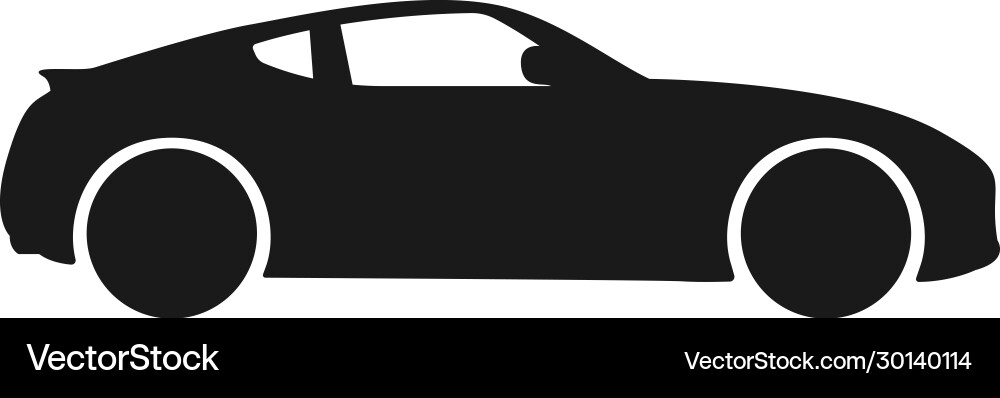 Car icon isolated simple side logo Royalty Free Vector Image